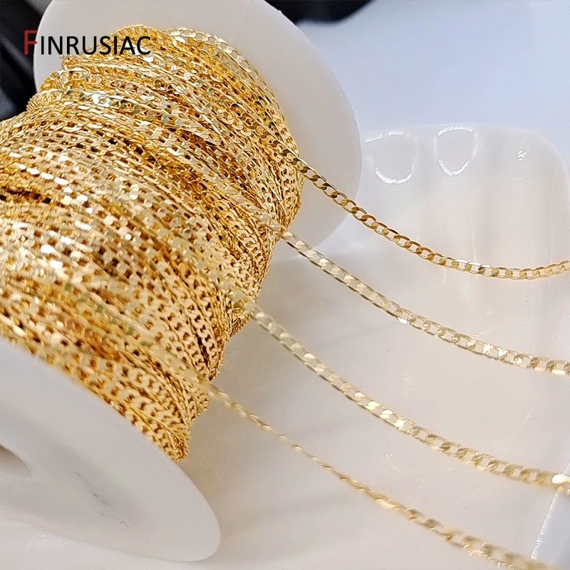 4-Types-Thin-Chain-For-Jewelry-Making-14K-Gold-Plated-Brass-Metal ...