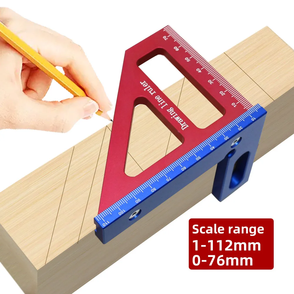 Woodworking-Measuring-Ruler-45-90-Degree-Triangle-Scriber-Square ...