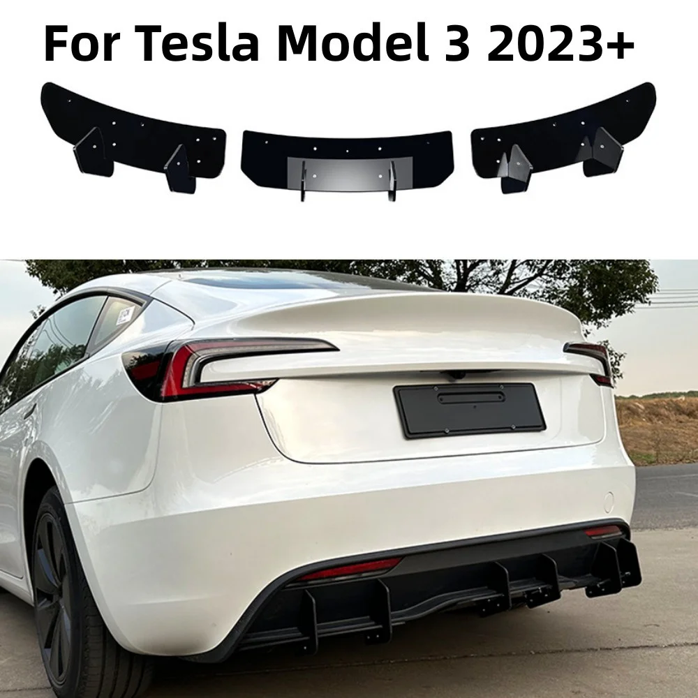 Spoiler-Difusor-de-L-bio-Traseiro-para-Tesla-Modelo-3-Splitter ...