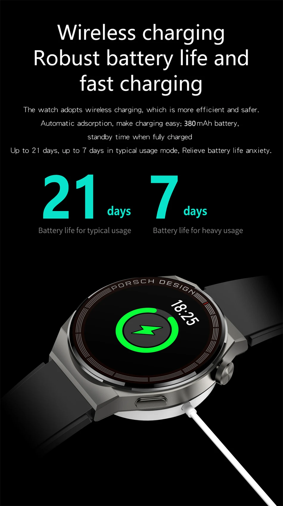lige amoled display smart watch for men | PURPLE-BD