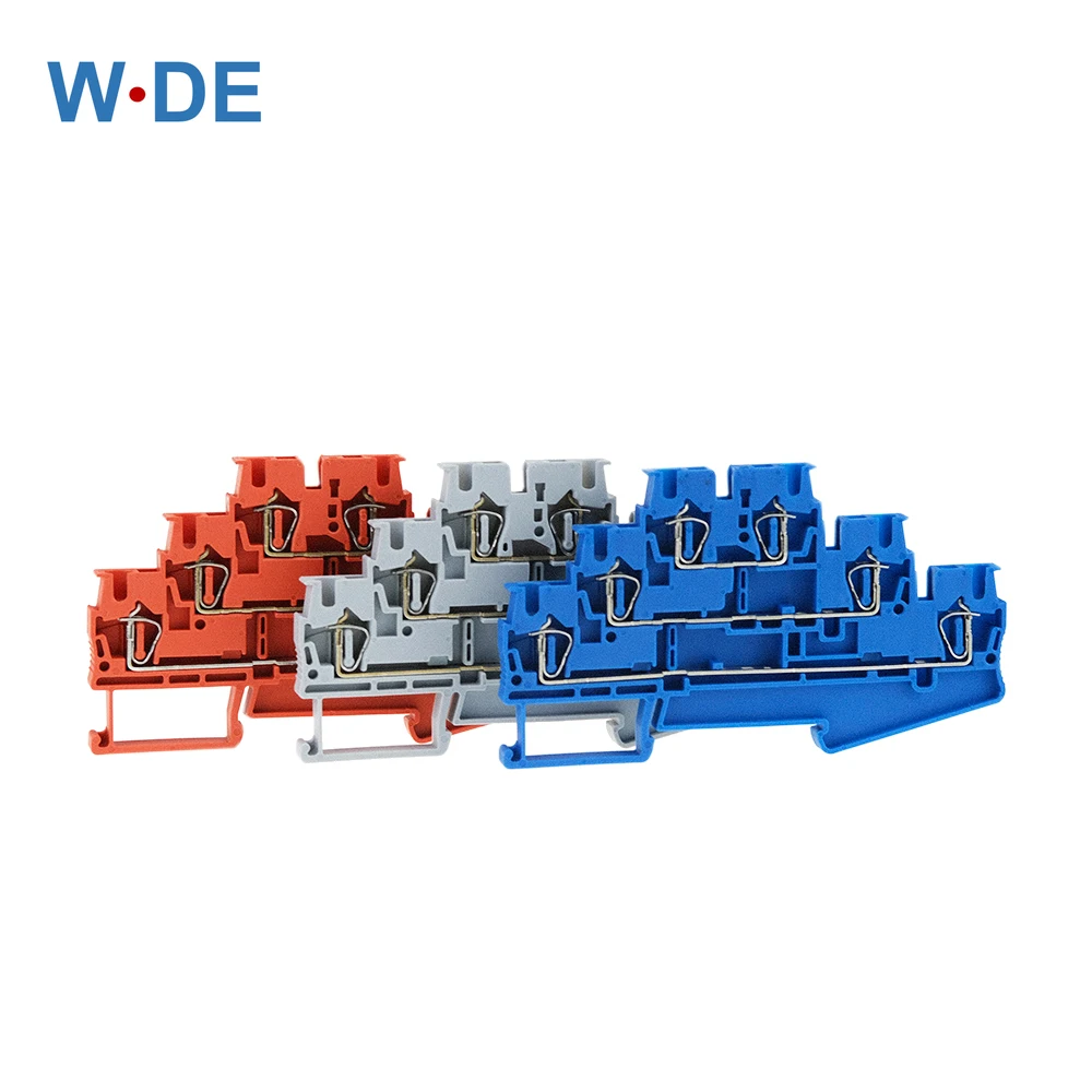 Spring-Terminal-Block-10Pcs-ST-2-5-3L-Din-Rail-3-Layer-Screwless ...