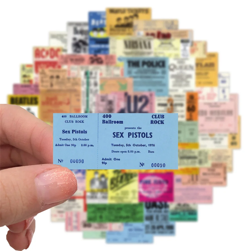 55pcs-Retro-Band-Ticket-Stickers-For-Phone-Ipad-Notebooks-Stationery ...
