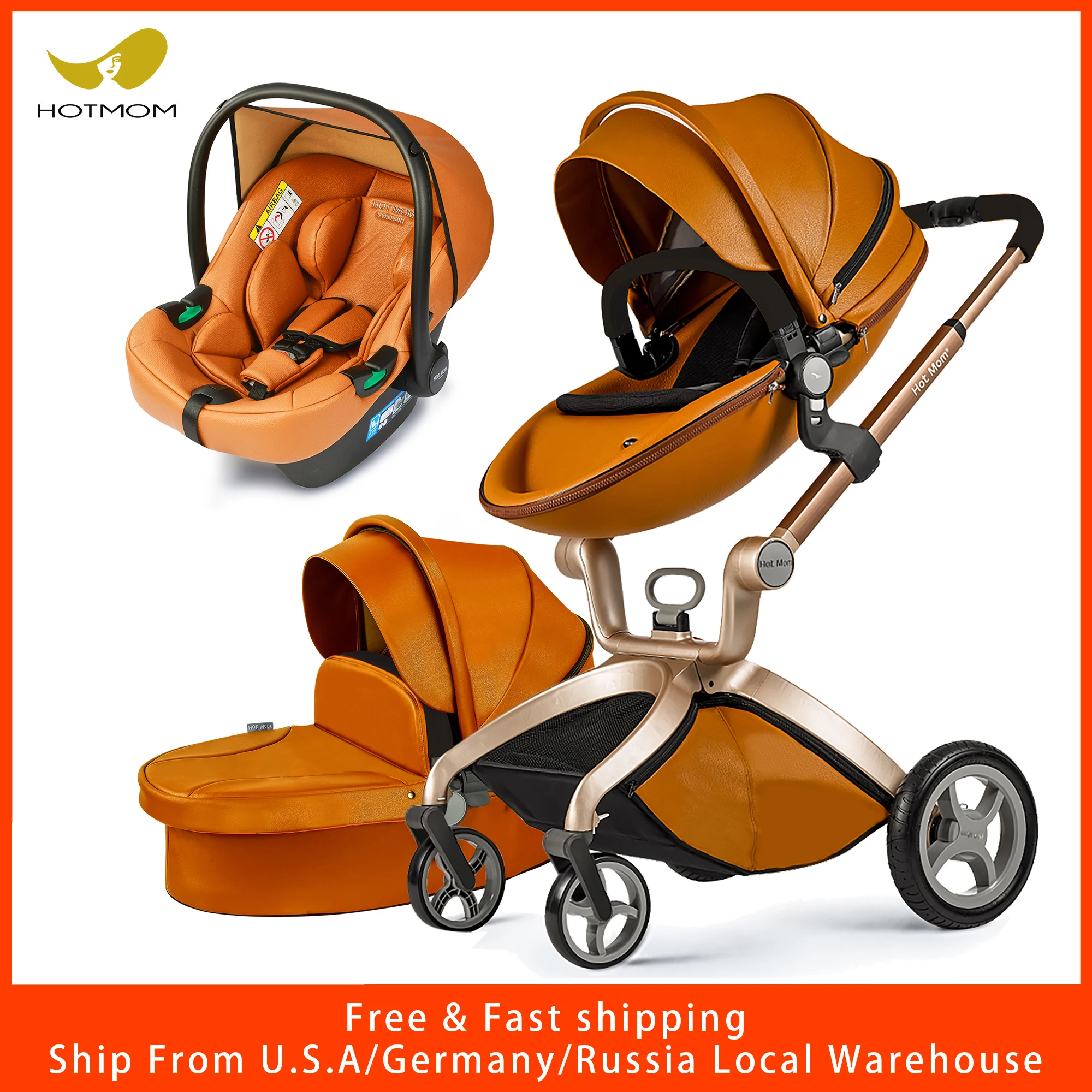 Hot-Mom-3-in-1-Baby-Pushchair-Baby-Stroller-High-Landscape-Stroller-For ...