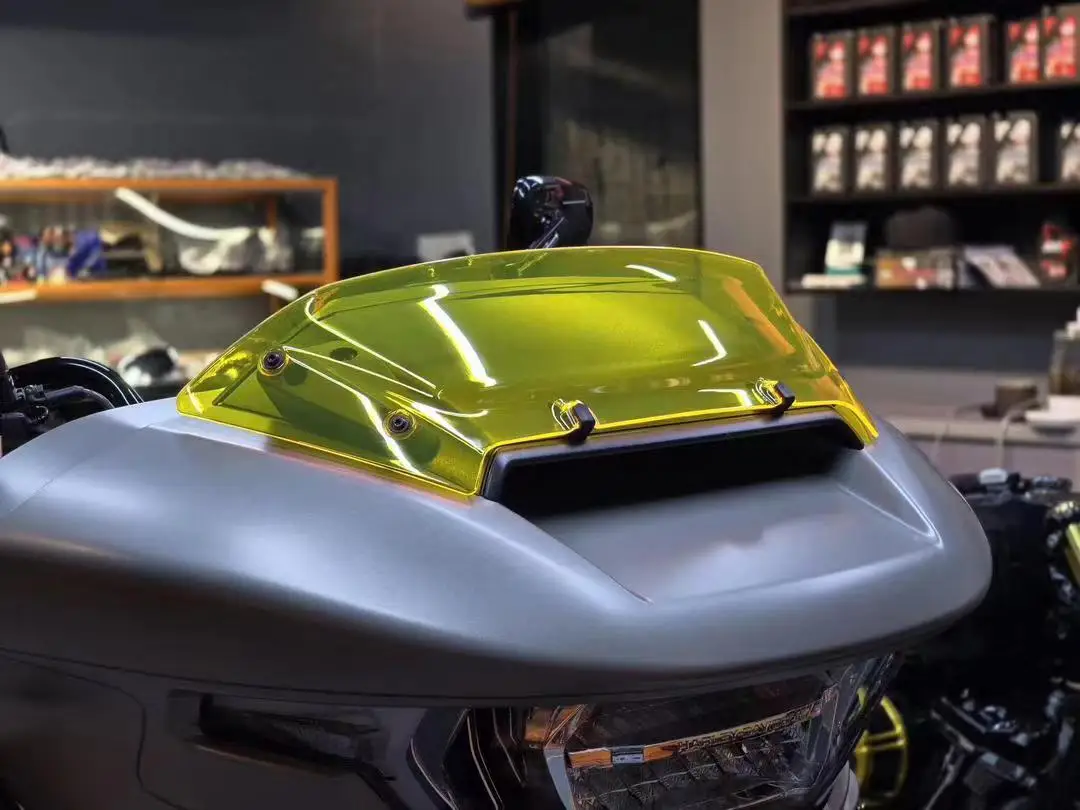 Motorcycle-4-5-Yelllow-Wave-Windshields-Windscreen-Covers-Panels-for ...