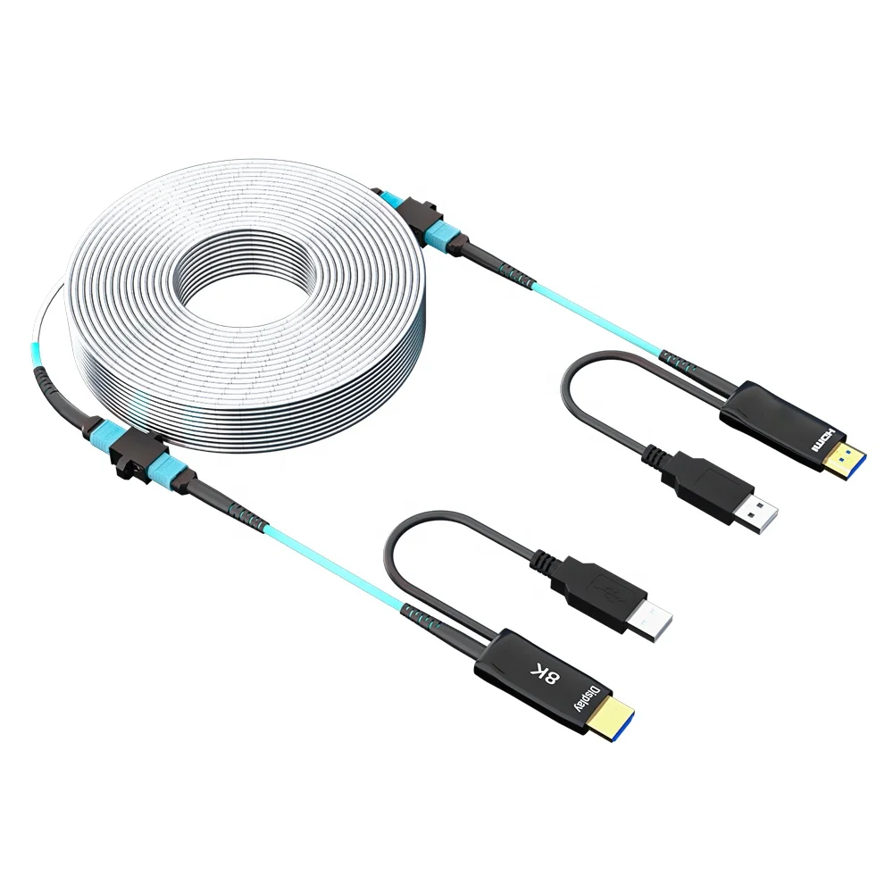 Detachable 8K HDMI2.1 Over Fiber Optical Fiber Patch Cord Jumper HDMI 2 ...