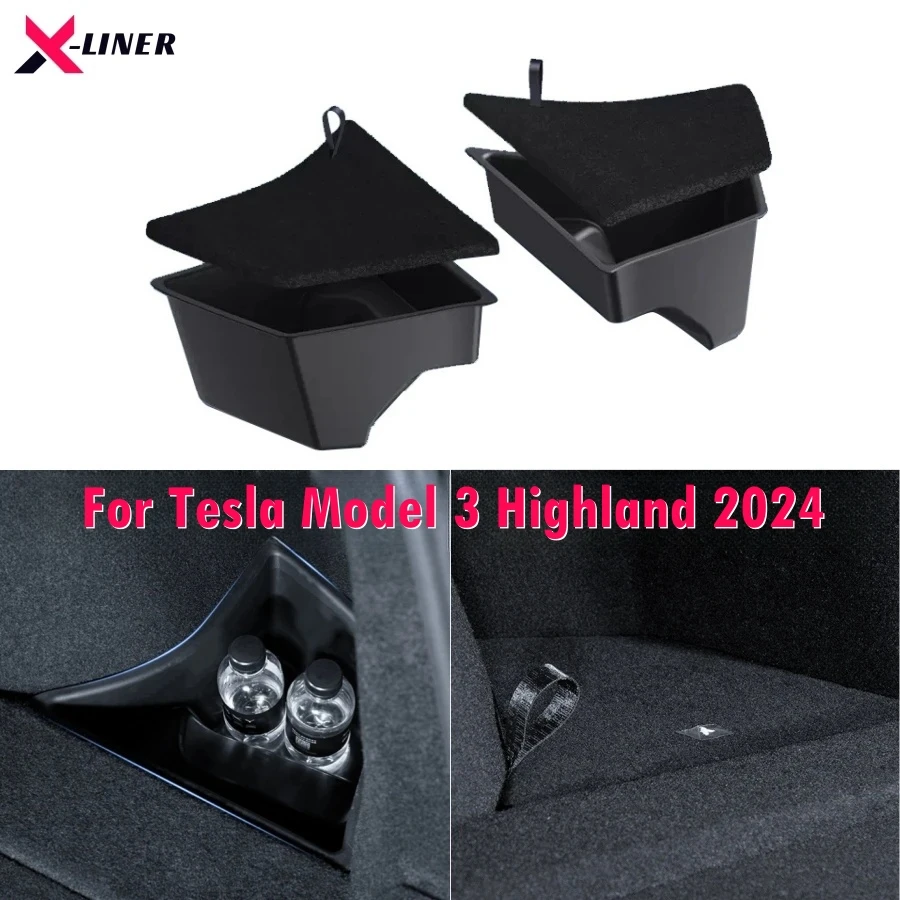 For-Tesla-Model-3-Highland-2024-Trunk-Storage-Bins-Side-Storage-Box ...