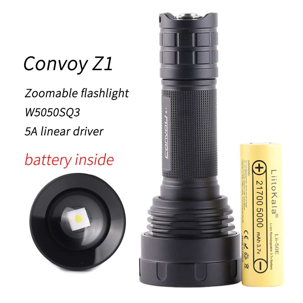 Convoy Z1 W5050SQ3 21700 zoomable flashlight,with battery - AliExpress 39