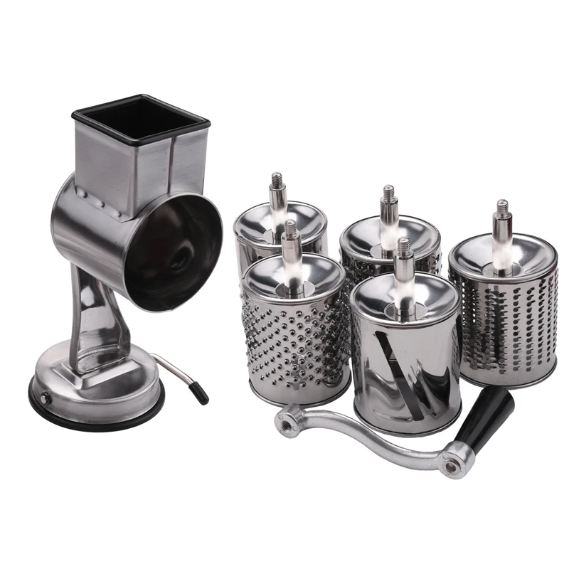 Stainless Steel Cheese Grater, Rotary Chopper, Vegetable Shredder Salad ...