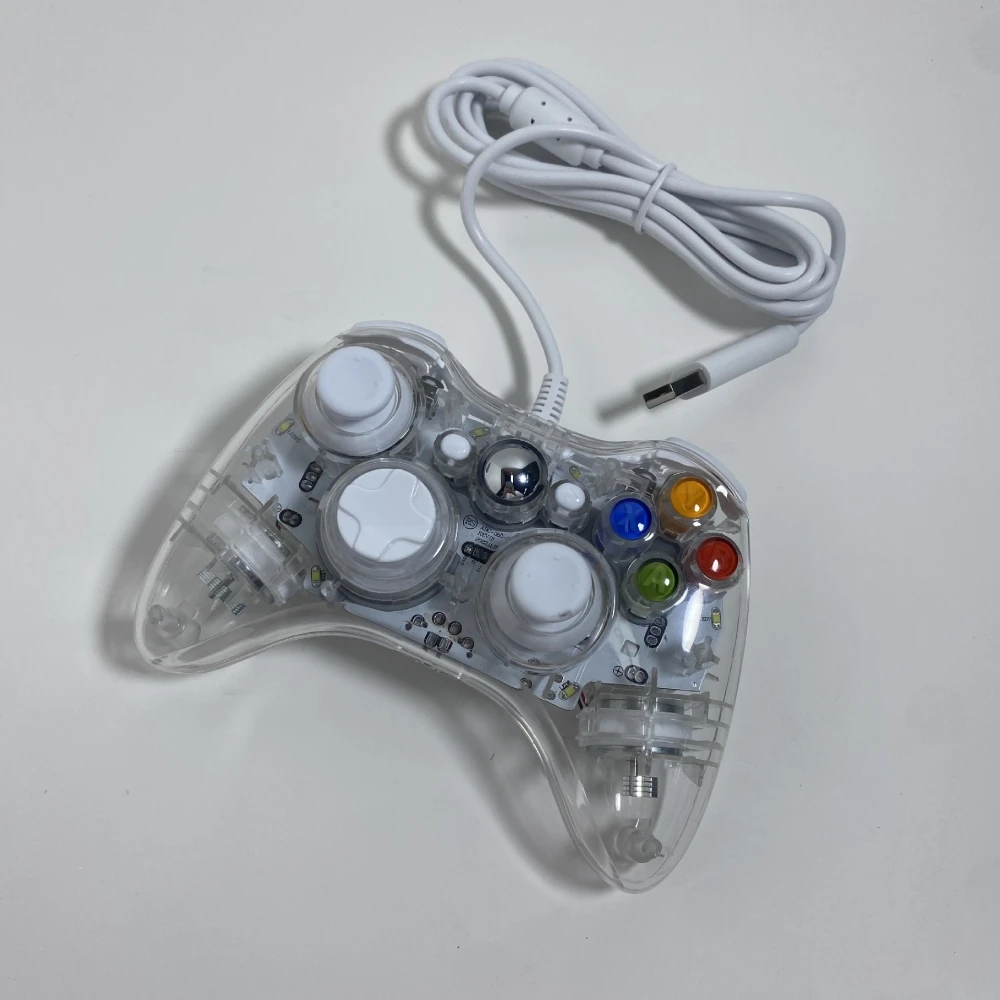 Transparent-Shell-Gamepads-Controller-For-XBOX-360-Computer-USB-Wired ...