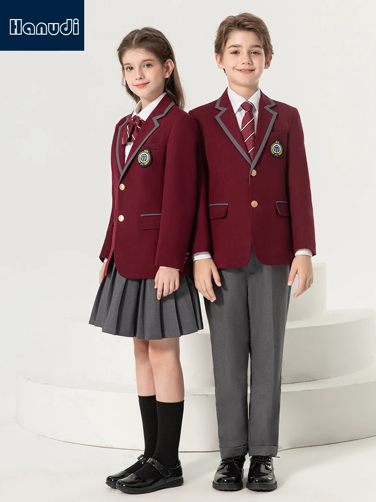 British-college-style-Spring-autumn-children-clothes-school-uniform ...
