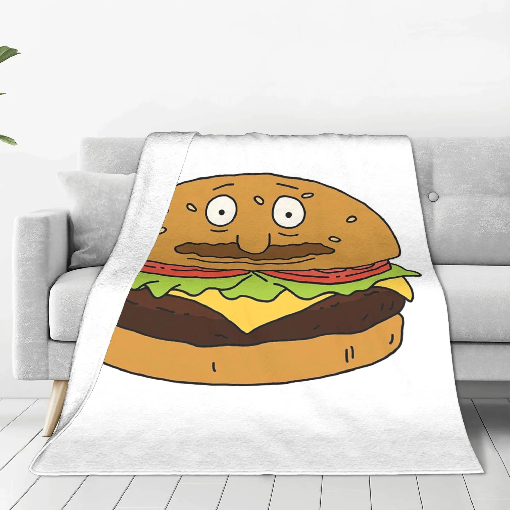 Bob as a Burger Blankets Portable Flannel Sofa Throw Blanket for Home ...