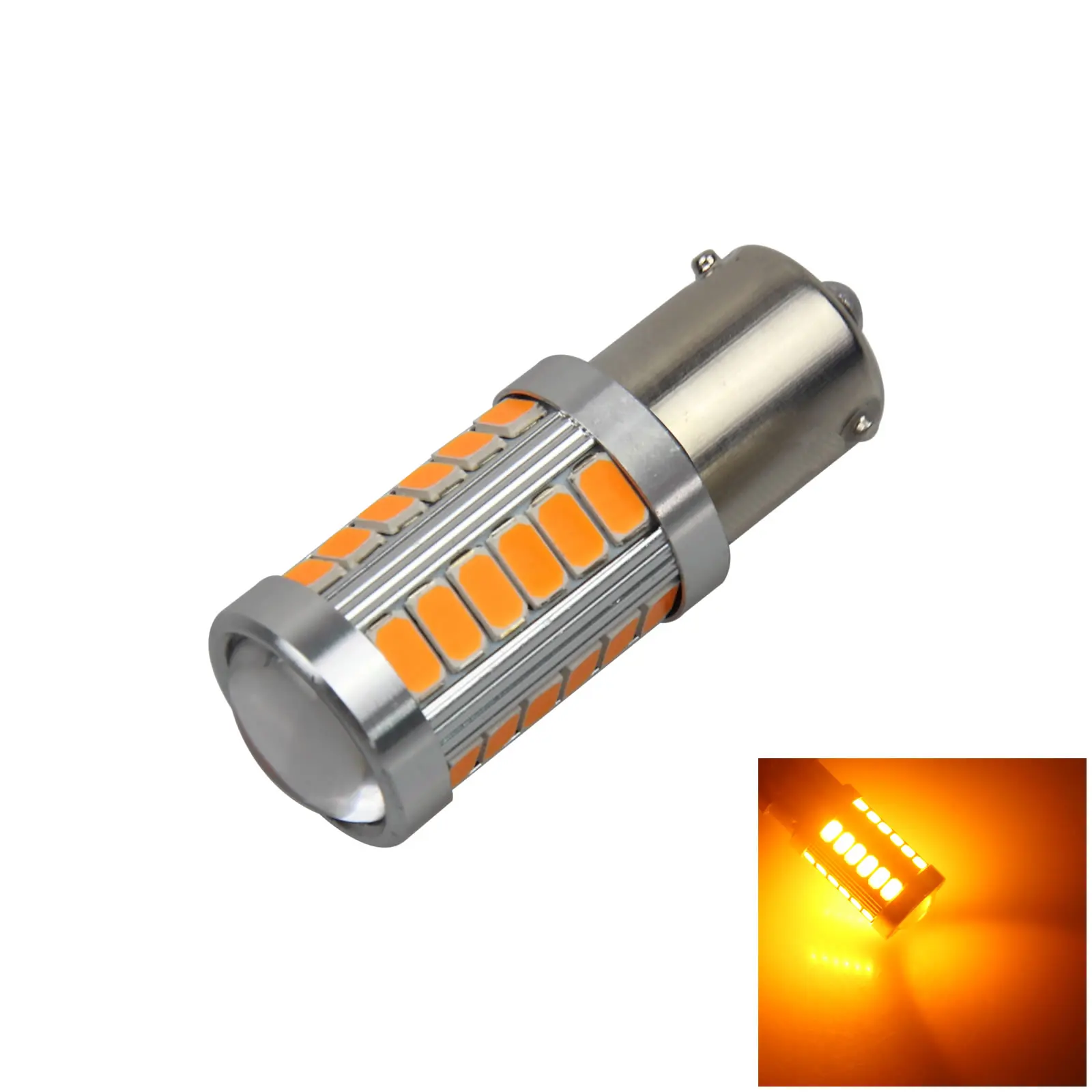 1x Yellow AUTO BAU15S Instrument Lamp Indicator Light 33 5630 SMD LED ...
