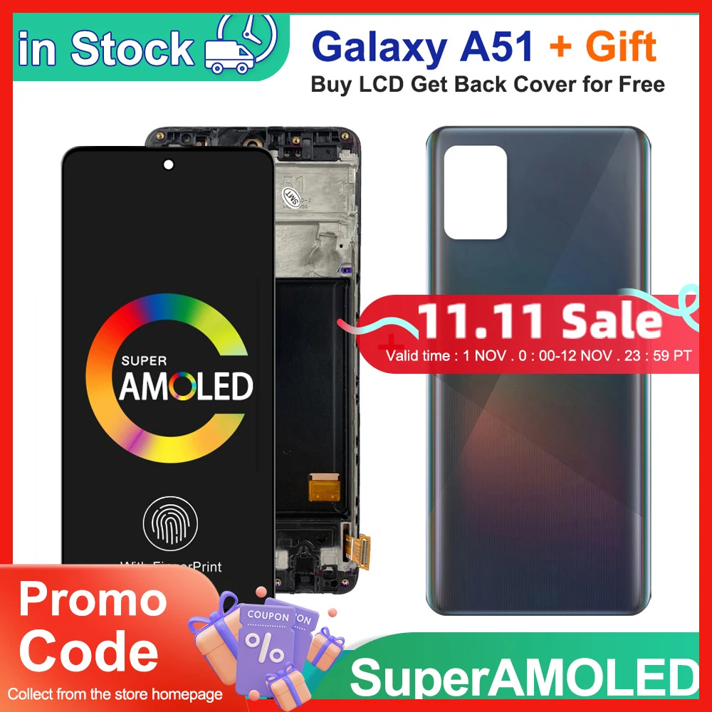 6.5 ''Super AMOLED Für Samsung Galaxy A51 SM A515FN/DS A515 LCD Display Touch Screen Digitizer ...