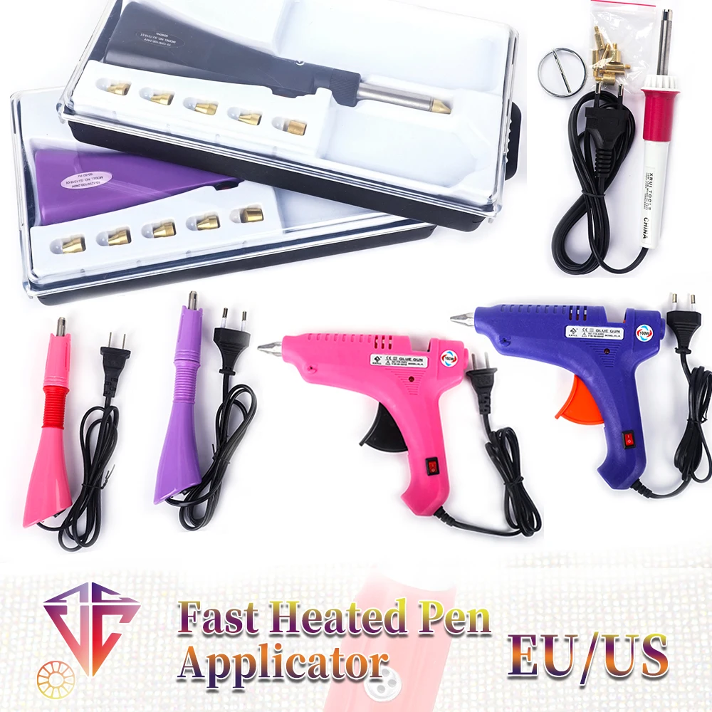 Fast Heated instrument EU/US Plug Applicator Iron-on Wand Heat-fix Tool ...
