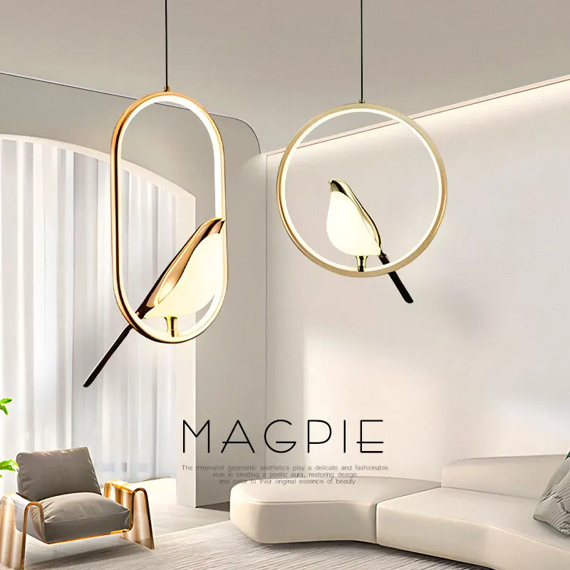 Modern-LED-Magpie-Bird-Pendant-Lights-Chandelier-Lighting-for-Sofa ...