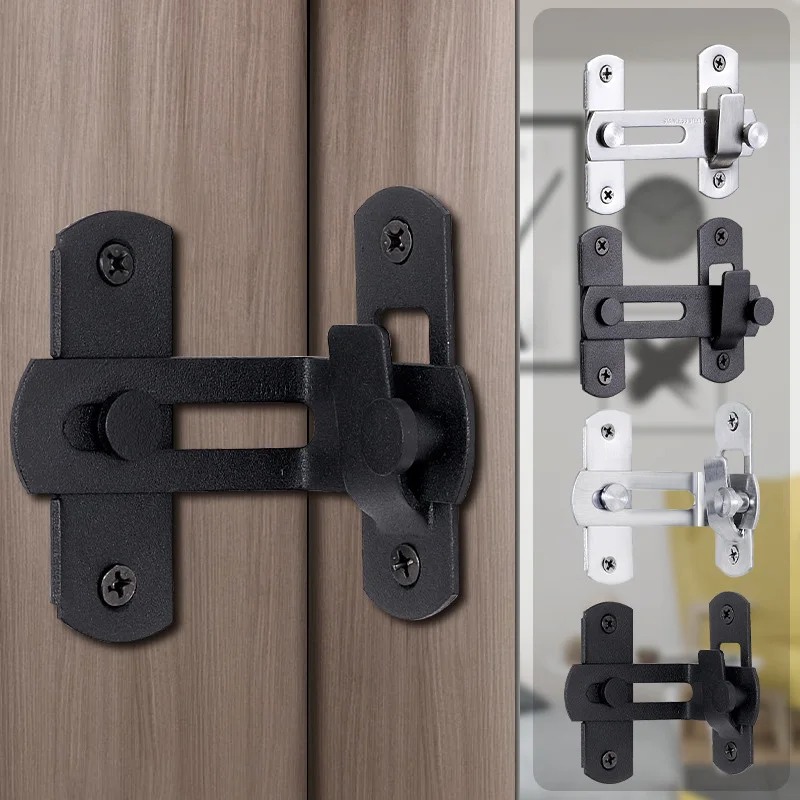 Stainless-Steel-Door-Lock-Guard-Latch-Bolt-90-180-Degree-Right-Angle ...