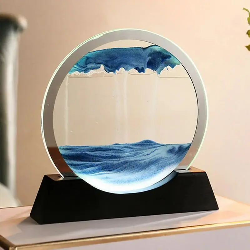 Creative-3D-Flowing-Sand-Art-Painting-Hourglass-Modern-Round-Glass ...