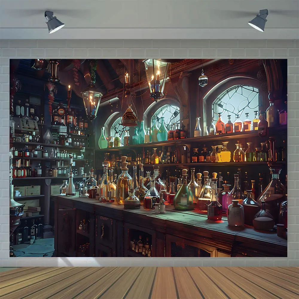 Medieval-Magic-Laboratory-Halloween-Party-Spooky-Horror-Home-Wall ...