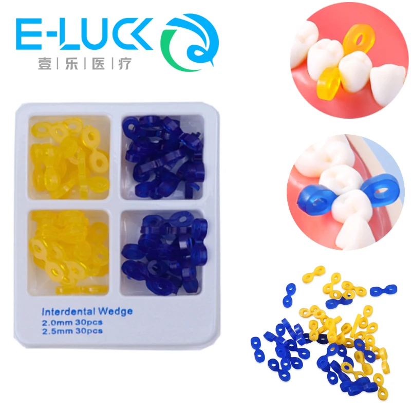 60Pcs/Box Interdental Wedge Dental Elastic Fixing Wedge Teeth Separator ...