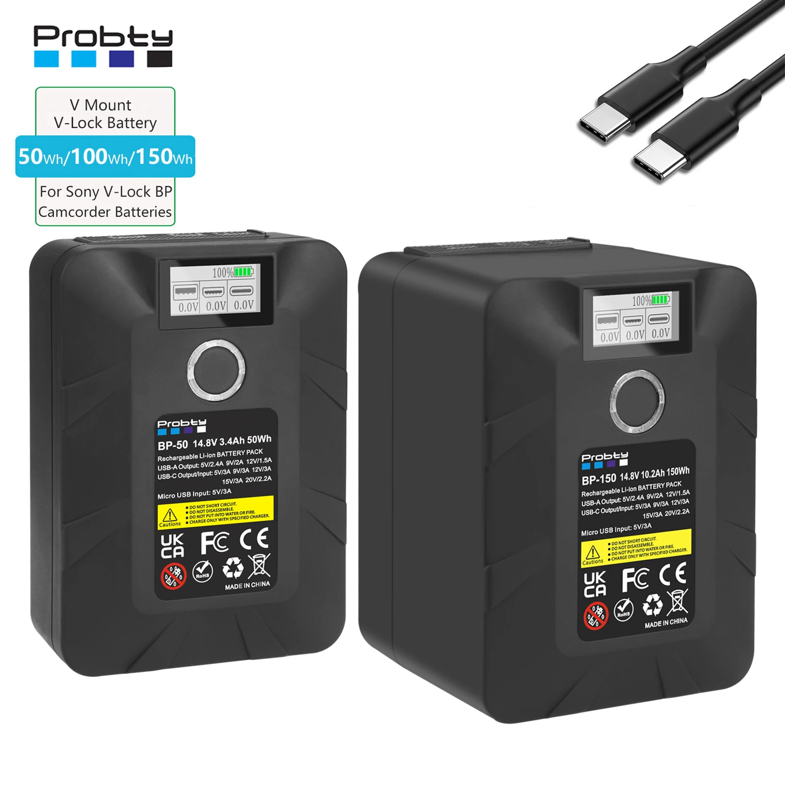 V-Mount-Battery-BP-50-BP-100-BP-150-for-Sony-V-Lock-BP-Batteries ...