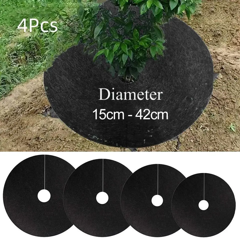 Animal Repellent Outdoor Pack 12 Non-Woven Tree Mulch Ring, 20.47 Inch ...