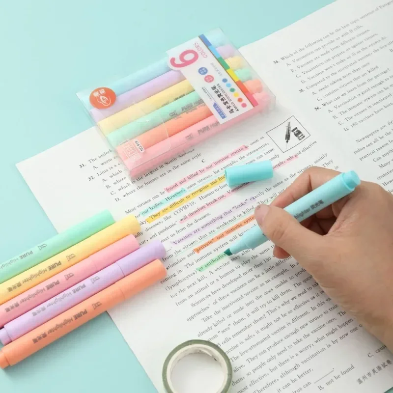 6Pcs-set-Pastel-Color-Macaron-Highlighter-Pen-Marker-Pens-Fluorescent ...