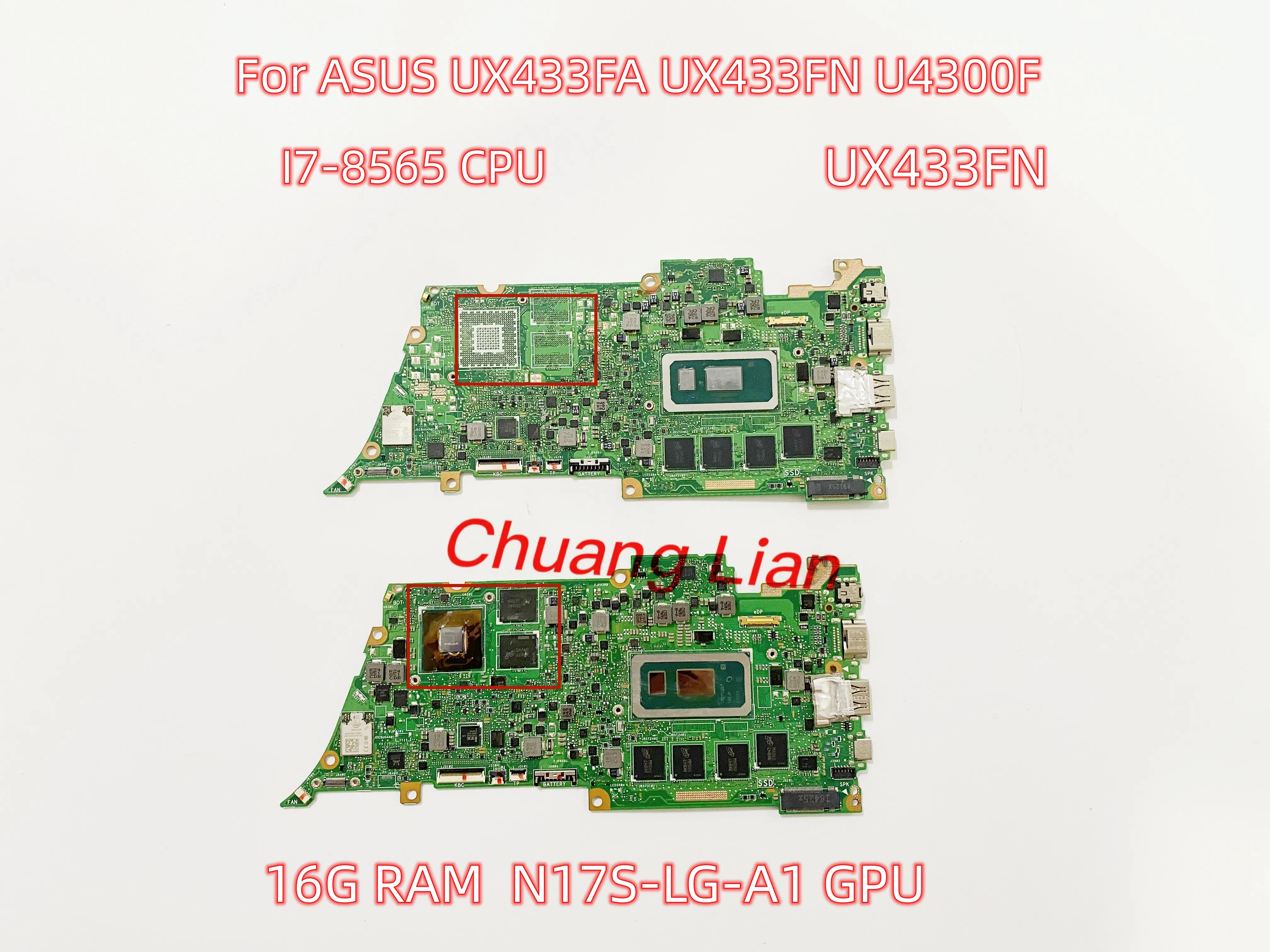 UX433FN For ASUS UX433FA UX433FN U4300F Laotop Mainboard With I3 I5 I7 ...