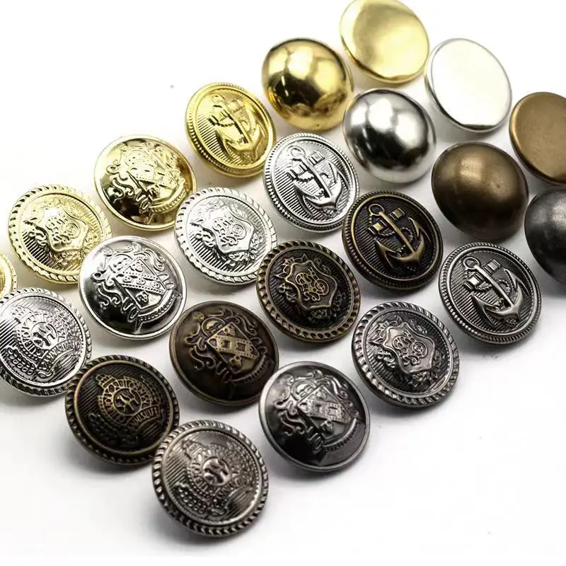 10pcs 15/18/20/23/25 mm golden gold color metal buttons garment coat ...