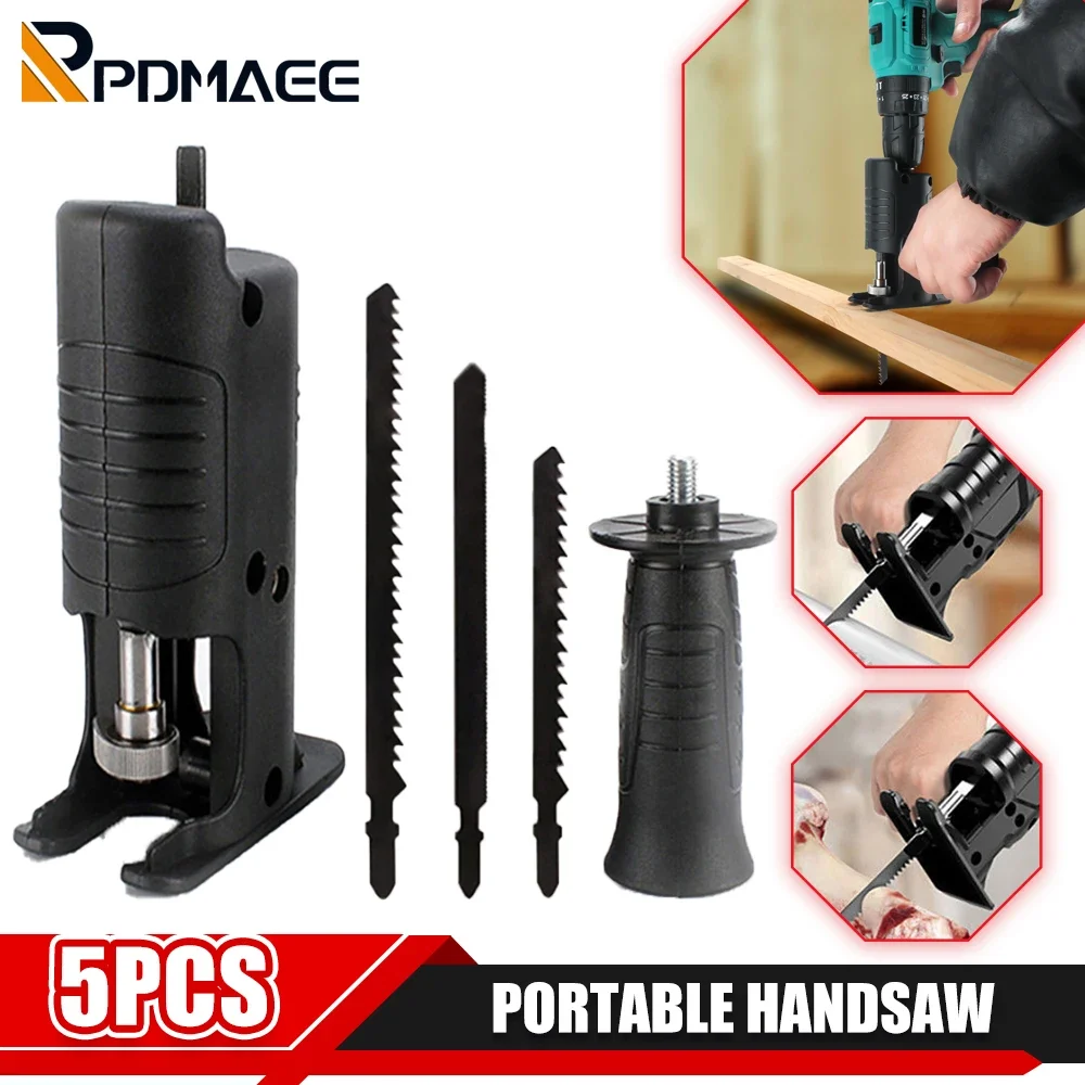 Portable-Reciprocating-Saw-Adapter-Electric-Drill-Modified-Chainsaw ...