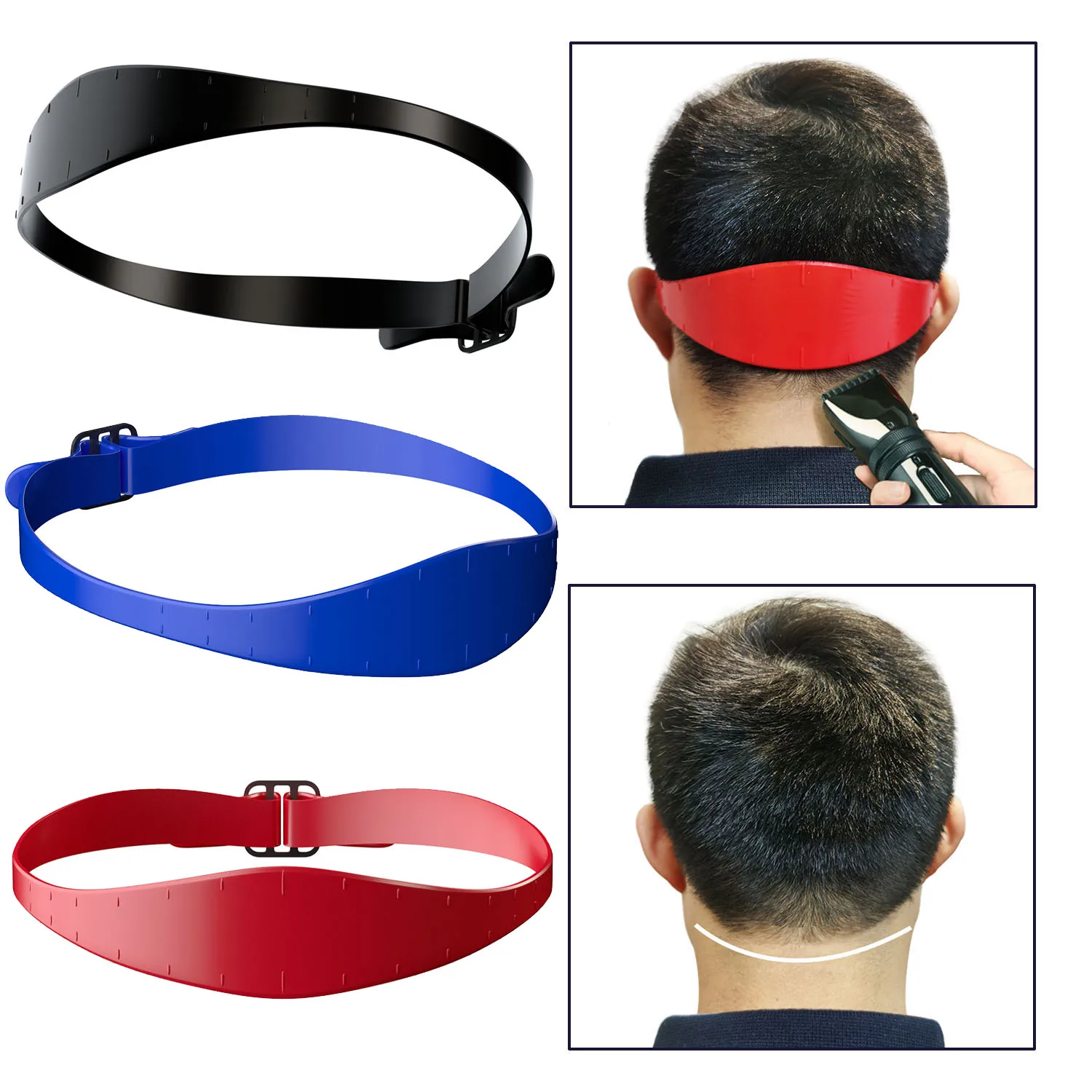 Adjustable Silicone Neckline Guide Hair Trimming Ruler Neckline Shaving 