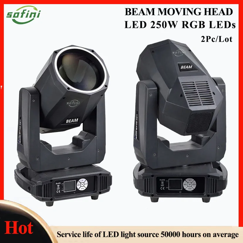 2PCS-Hot-LED-250w-BEAM-MOVING-HEAD-Light-RGB-LEDs-For-DJ-Disco-Stage ...