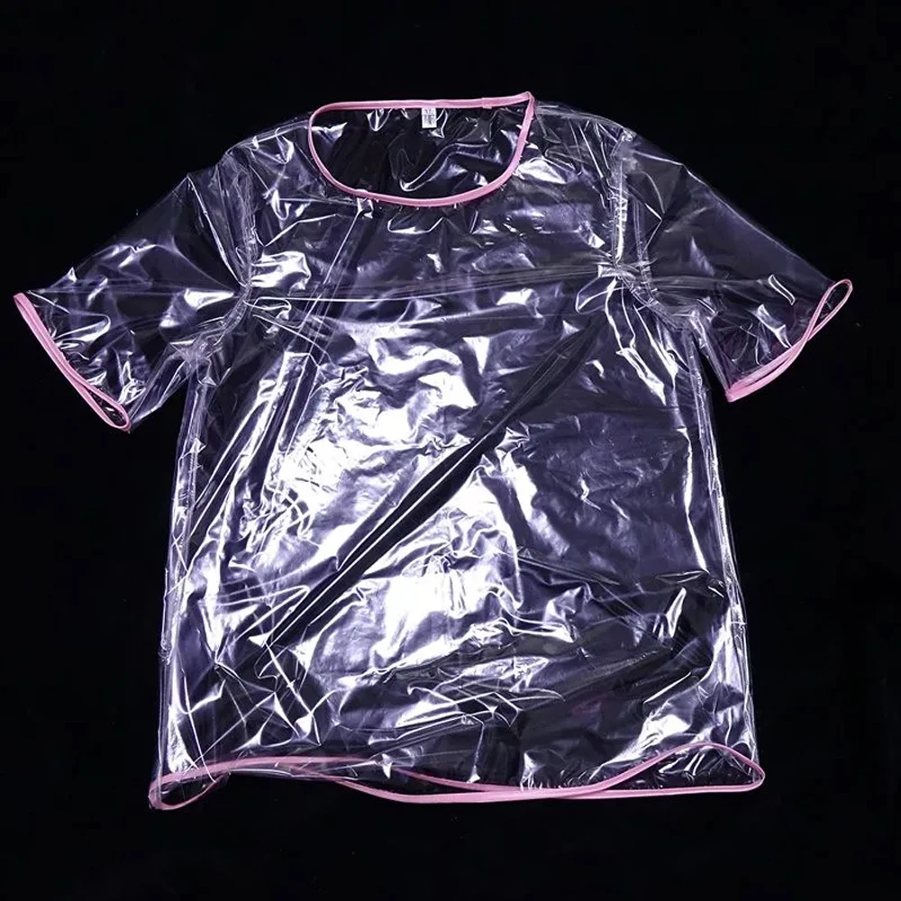Sexy-Transparent-EPU-Plastic-Film-Short-Sleeved-T-shirt-Unisex-PVC-Soft ...
