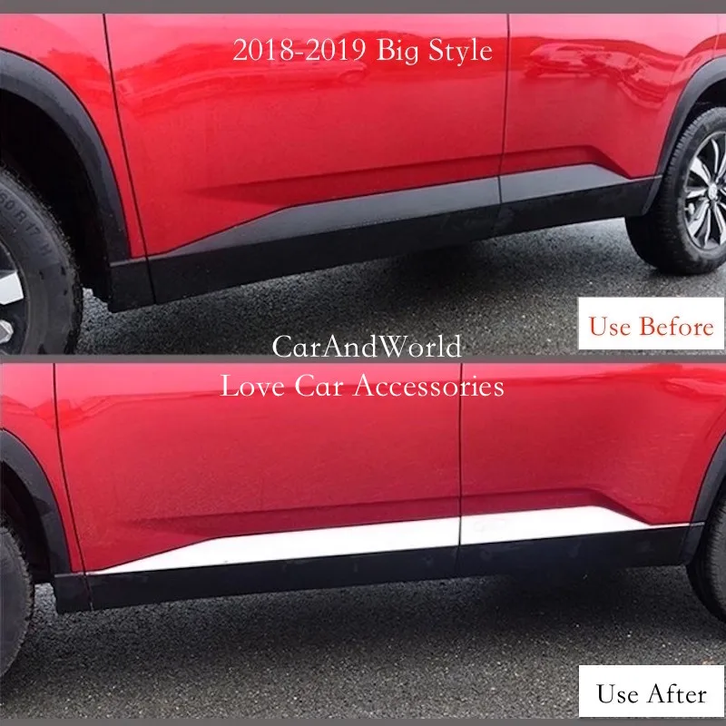 Stainless Side Skirt Door Body Strip Streamer Lid Molding Cover Trims ...