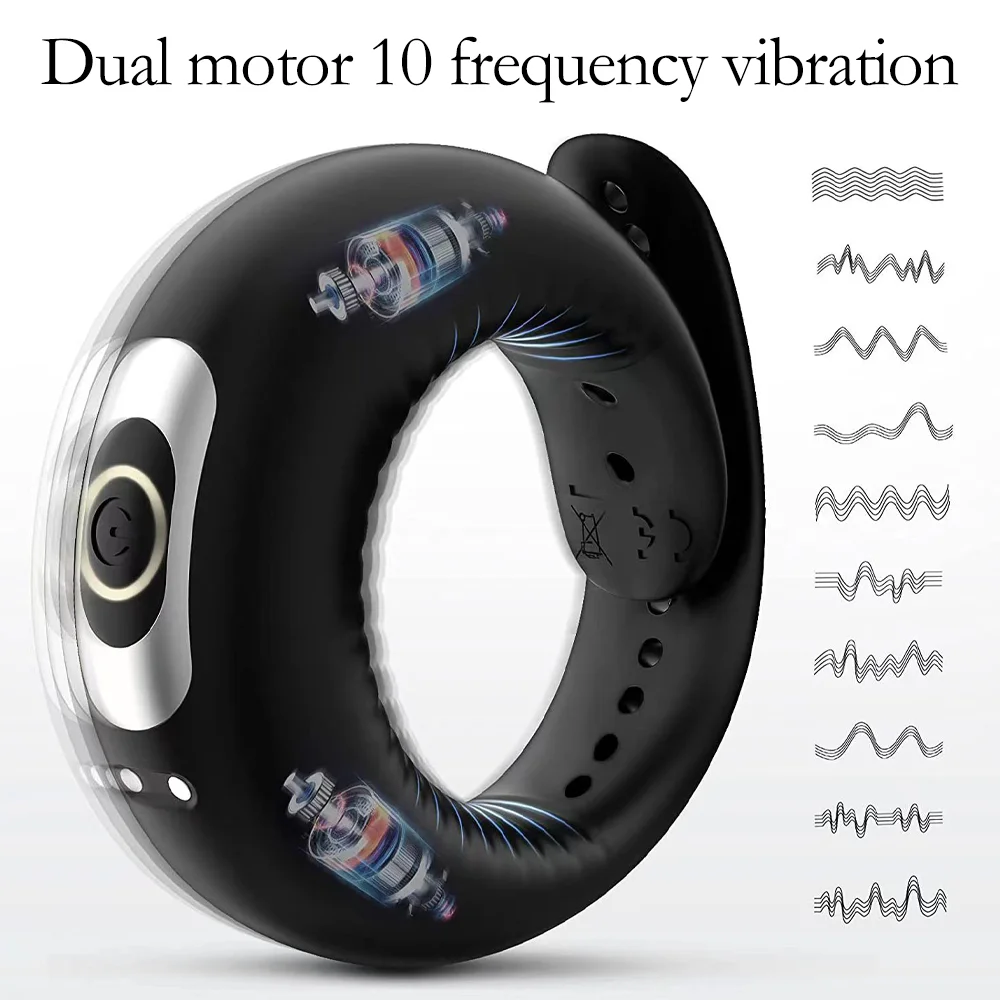 Penis Ring Vibrator Adjustable Vibrating Ring Delay Ejaculation ...