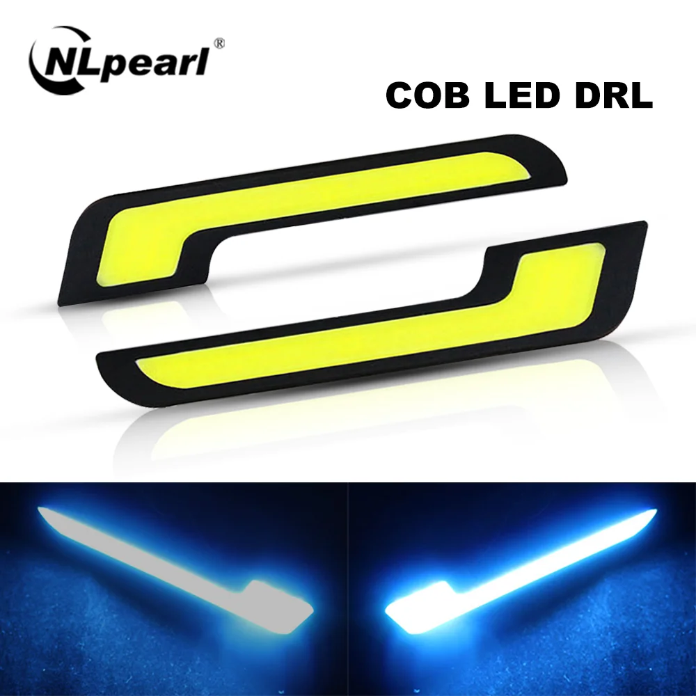 Nlpearl 1 Pair 12v Cob Drl Led Daytime Running Light For Car Offroad ...