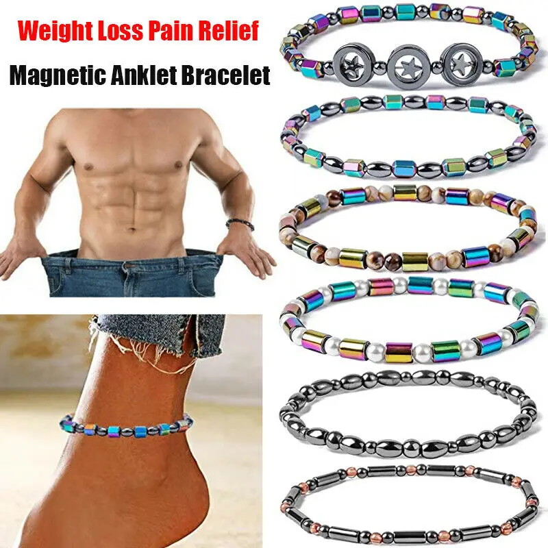 Weight Loss Bracelet Magnetic Healing Therapy Arthritis Hematite Magnet Anklet Bracelet Healthy ...