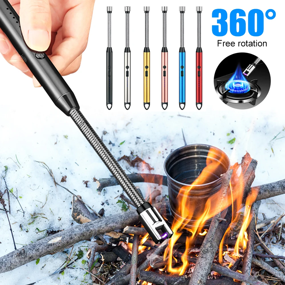NEW-360-Electric-Arc-BBQ-Lighter-USB-Windproof-Flameless-Plasma ...