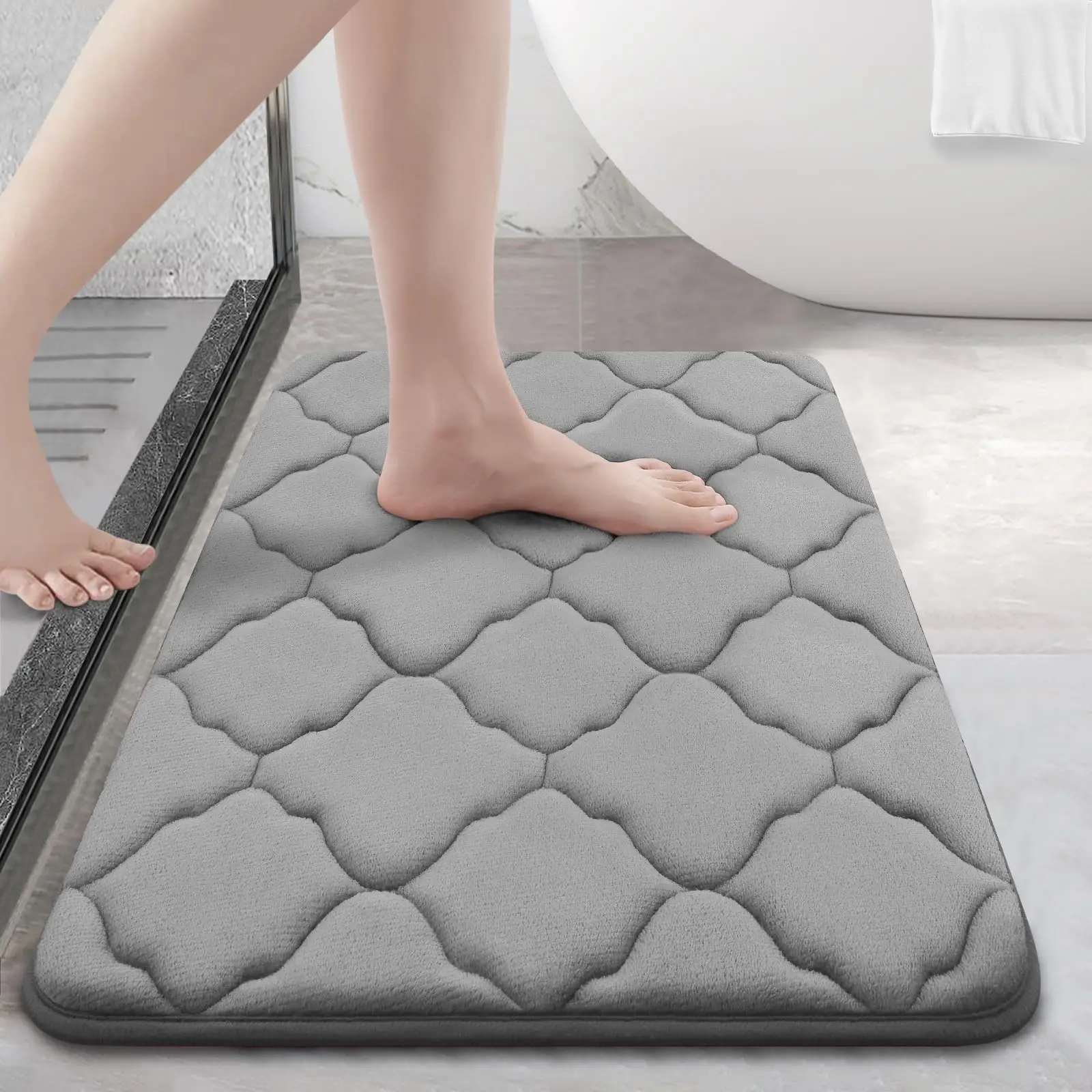 Olanly Bath Mat Rug Machine Wash Dry Cozy Memory Foam Ultra Soft ...