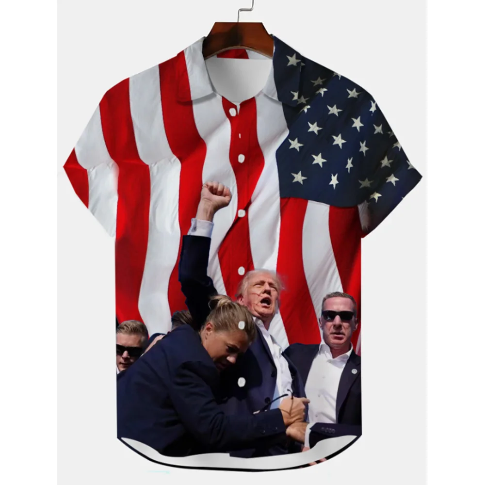 Donald-Trump-camisa-casual-de-manga-curta-fazer-a-Am-rica-grande ...