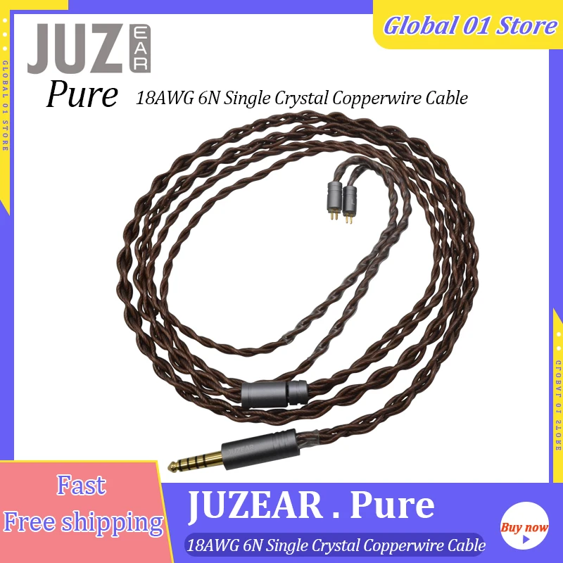 Juliear-Cable-IEM-puro-de-4-n-cleos-18AWG-6N-Cable-de-cobre-de-cristal ...