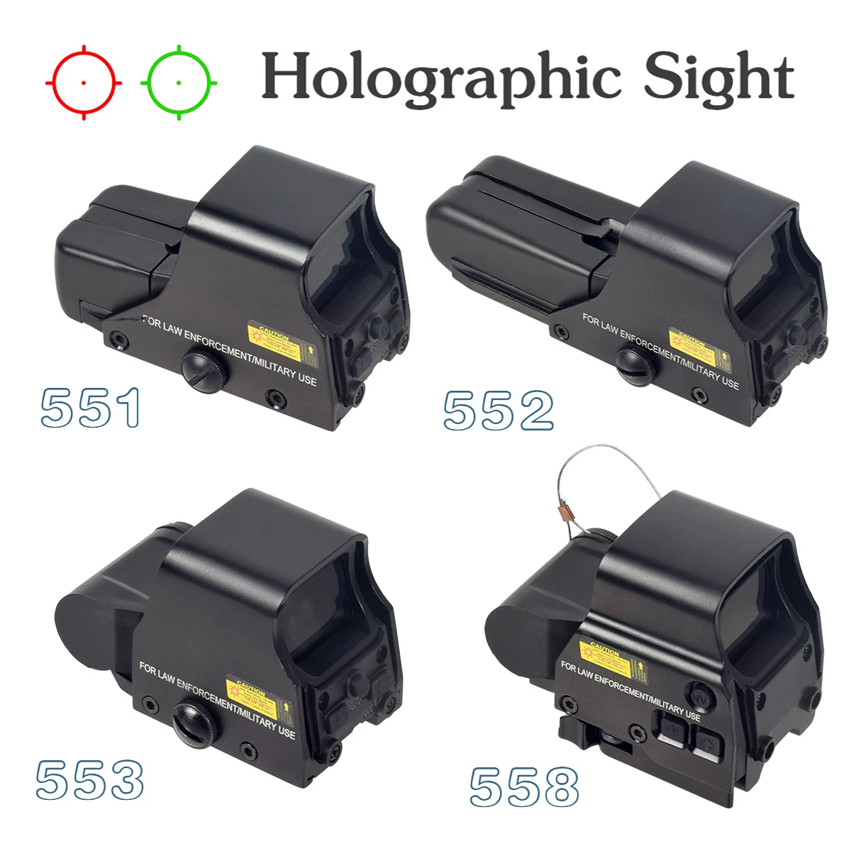 Tactical-Airsoft-551-552-553-558-Green-Red-Dot-Metal-Holographic-Sight ...