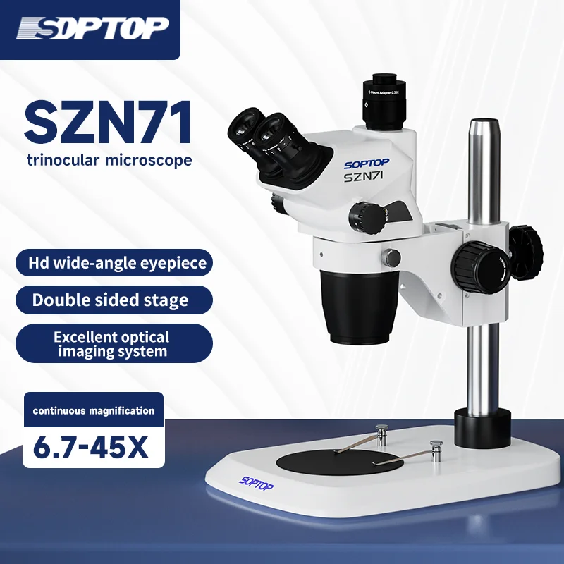 Original-SDPTOP-SZN71TR-True-Triocular-Microscope-6-7-45-Continuous ...