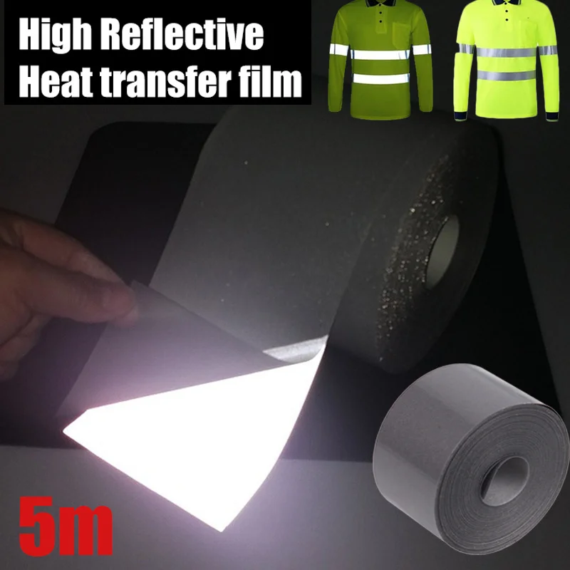 5m Reflective Heat Transfer Film Safety Reflector Sticker Bag Shoes ...