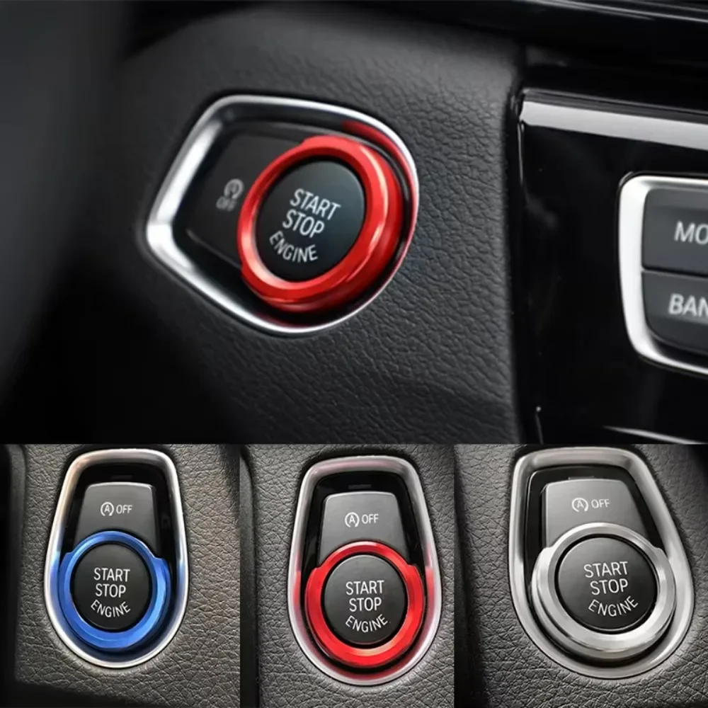 Car Engine Start button Stickers Ignition Key Ring trim Cover for BMW 1 ...