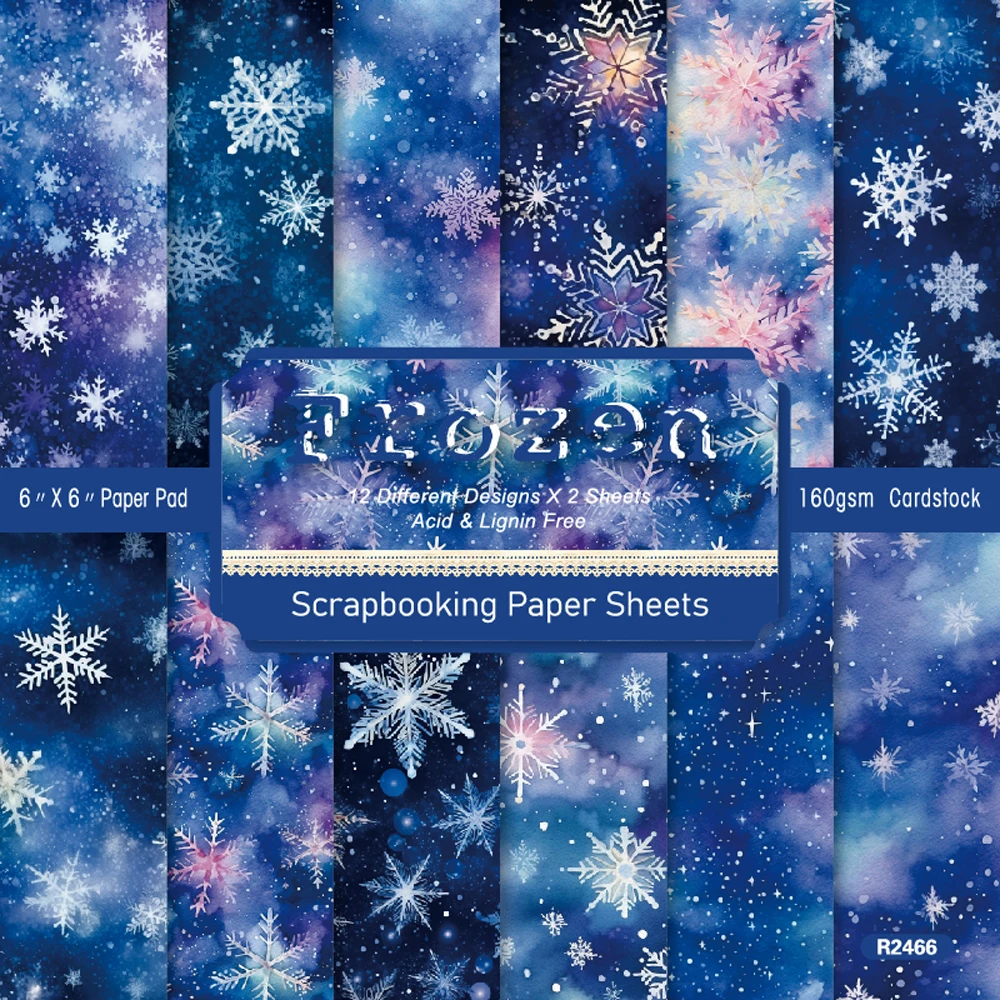 KLJUYP 24 sheets 6"X6" Snowflake Paper Scrapbook paper Scrapbooking ...