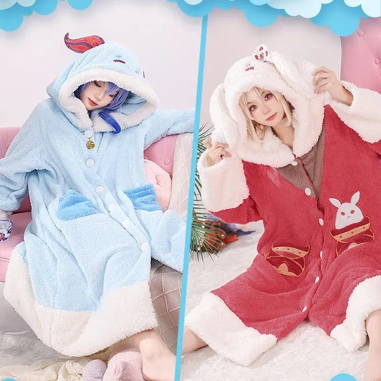 Anime Genshin Impact Klee Ganyu Tartaglia Cosplay Costume Cute Pajama ...