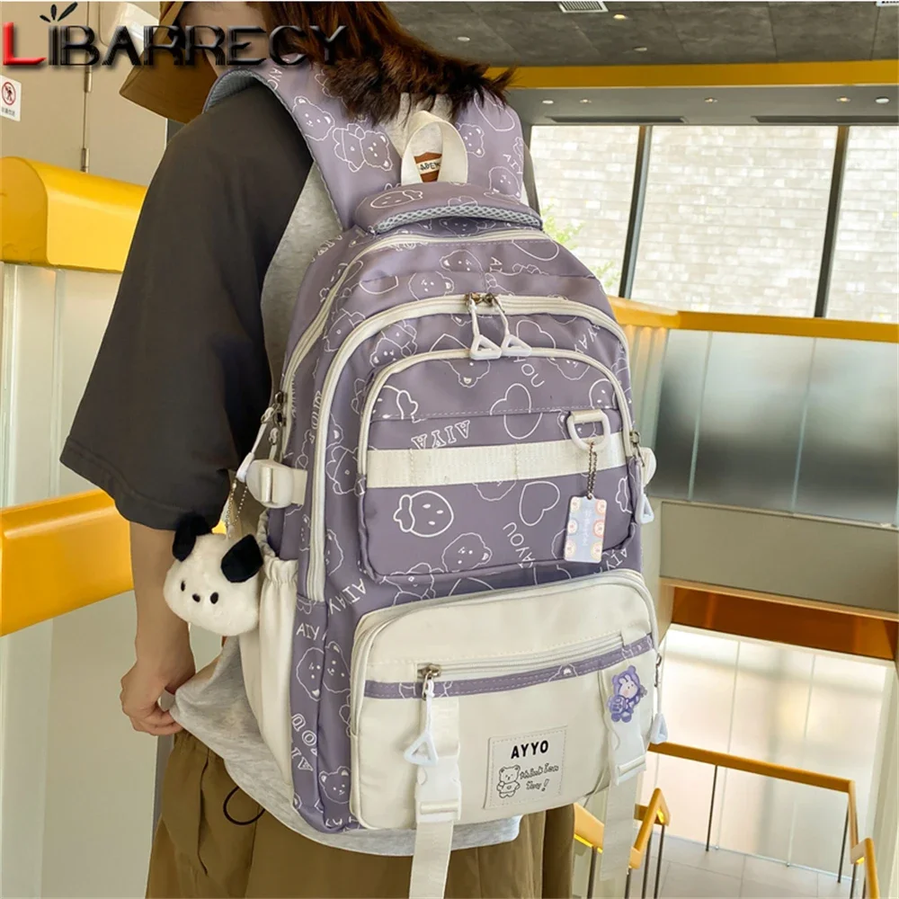 Women-Candy-Colored-Nylon-Backpack-School-Bag-for-Teen-Girls-Japanese ...