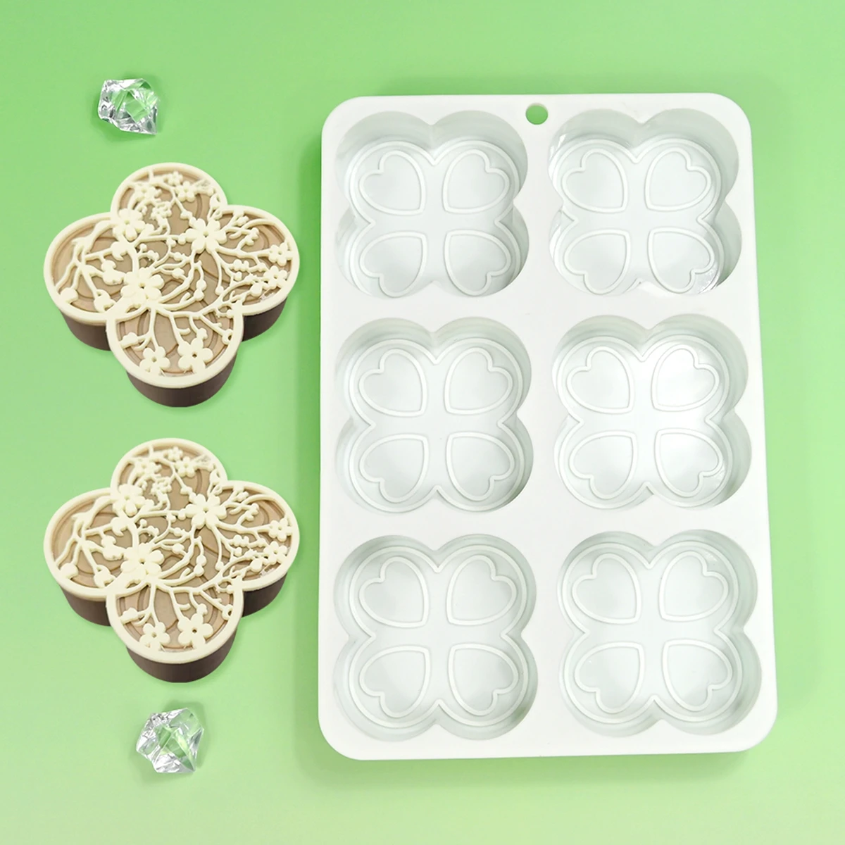 Four-Leaf-Clover-Shape-Silicone-Mold-Cake-Mould-Cone-Mousse-Dessert ...