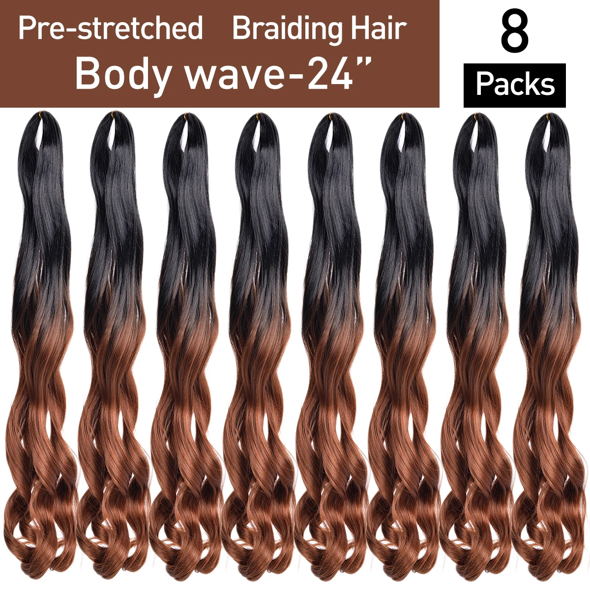 Synthetic Loose Wave Braiding Hair Extensions French Curls Ombre Pre