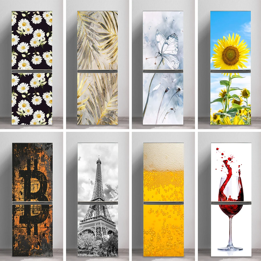 Customized-3D-Refrigerator-Sticker-Retro-Flower-Plants-Poster ...